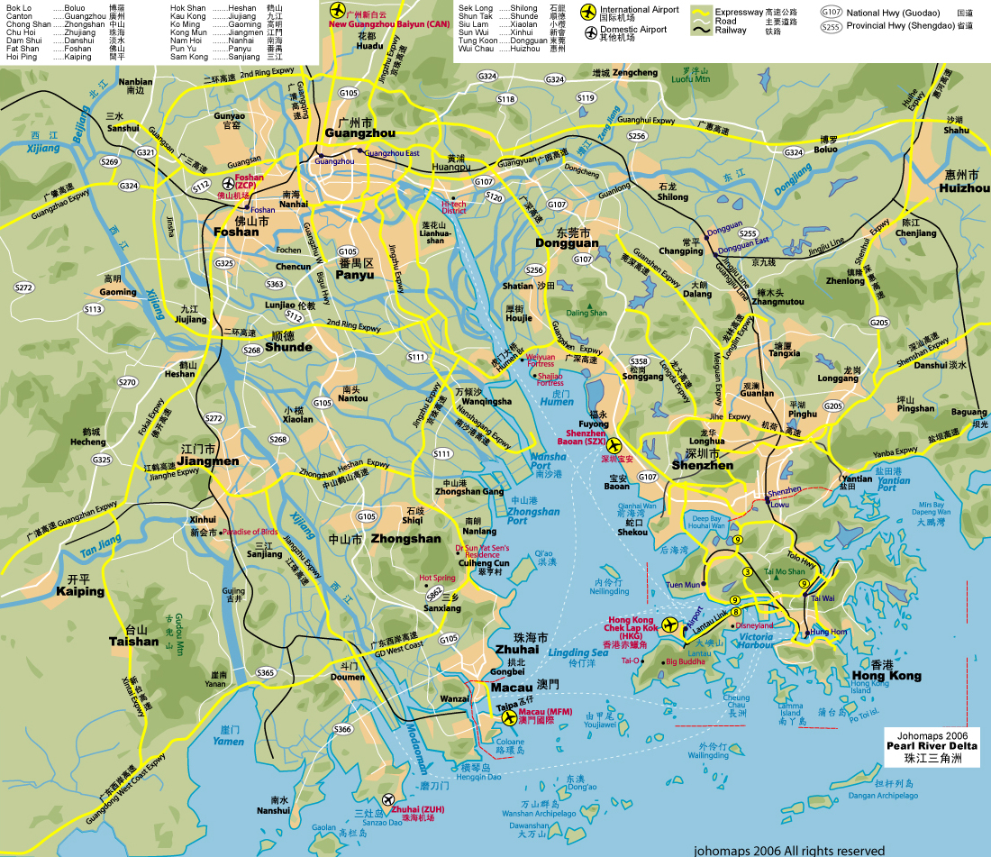 Map Of The Pearl River Delta